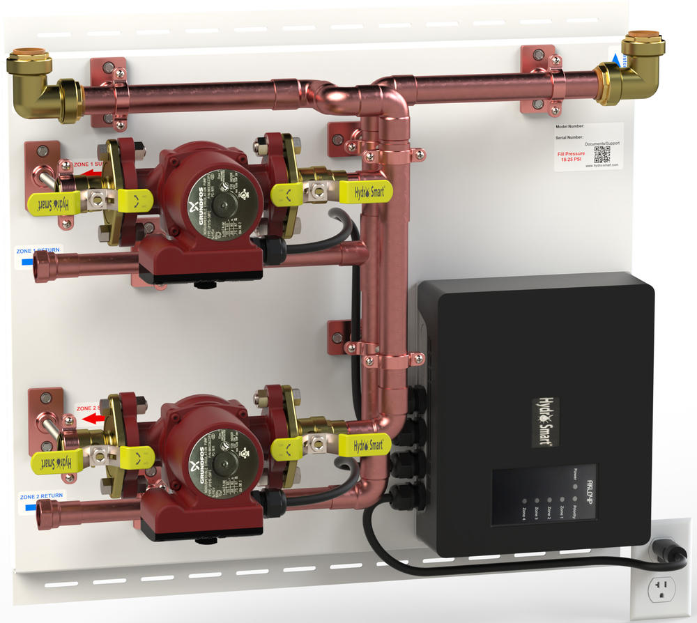 HS1T2ZPMP - 1 Temp, 2 Zone by Pump Zoning Panel – Hydro-Smart