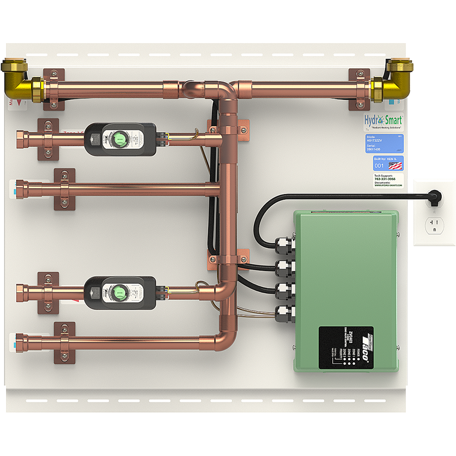 HS1T2ZZV - 1 Temp, 2 Zone by Valve Zoning Panel – Hydro-Smart