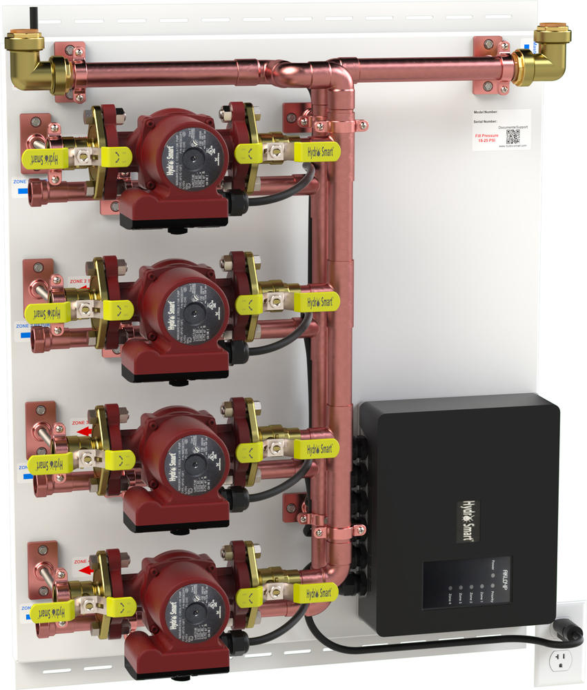 HS1T4ZPMP - 1 Temp, 4 Zone by Pump Zoning Panel – Hydro-Smart