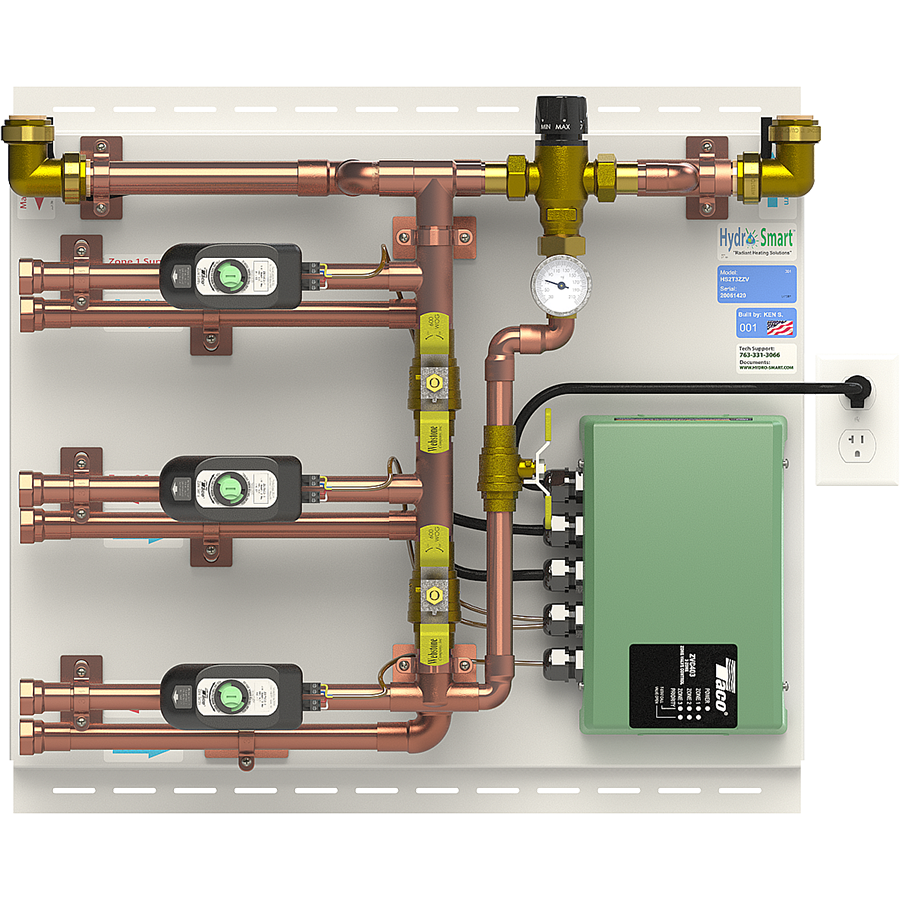 HS2T3ZZV - 2 Temp, 3 Zone by Valve Zoning Panel – Hydro-Smart