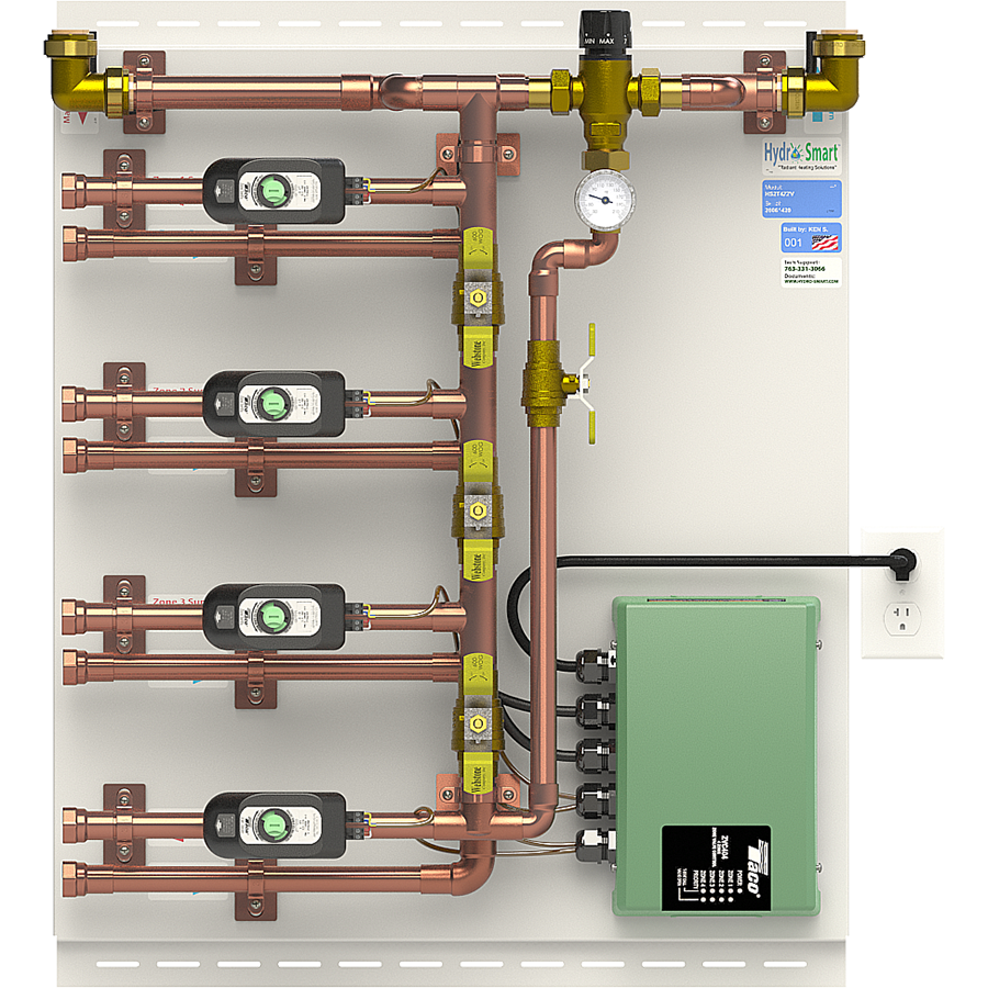 HS2T4ZZV - 2 Temp, 4 Zone by Valve Zoning Panel – Hydro-Smart